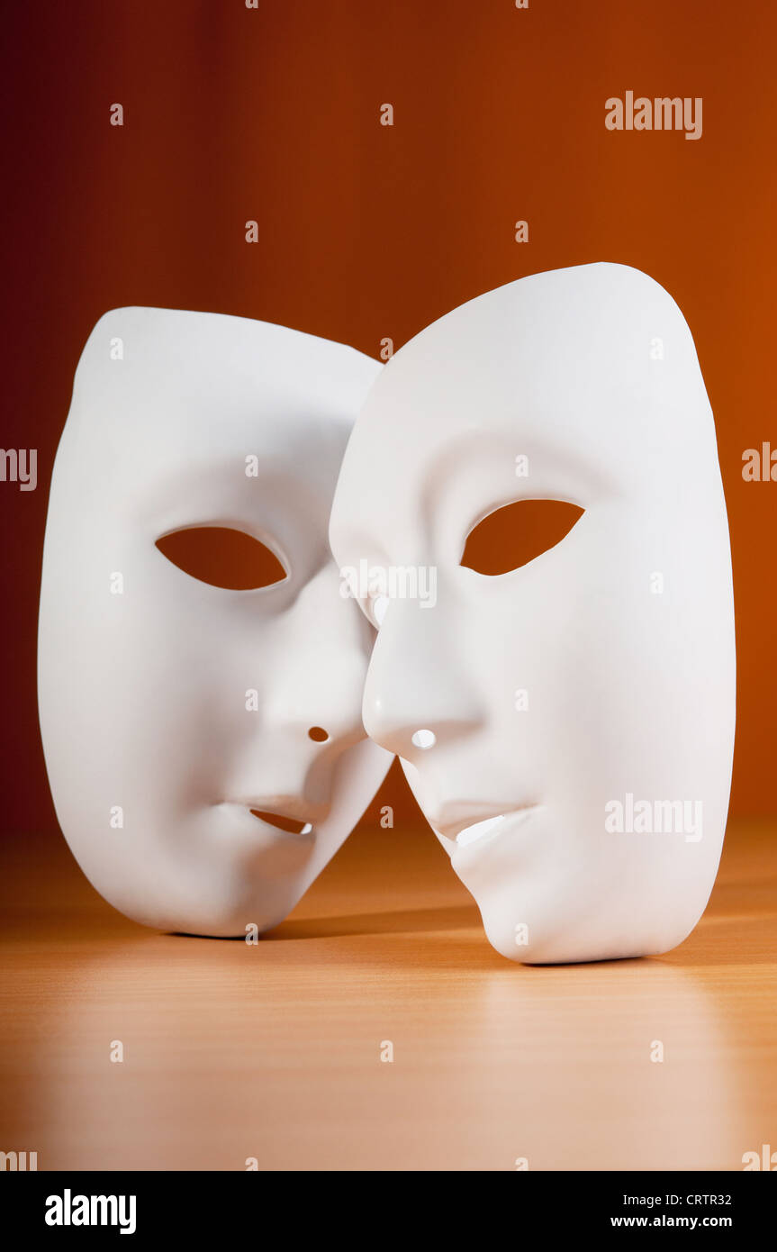 Masks with theatre concept Stock Photo - Alamy