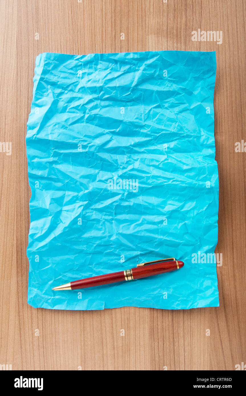 Pen on the sheet of paper Stock Photo - Alamy
