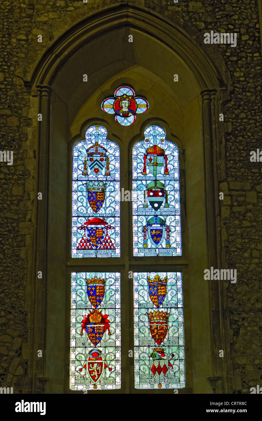 UK Winchester A Great Hall Window Stock Photo - Alamy