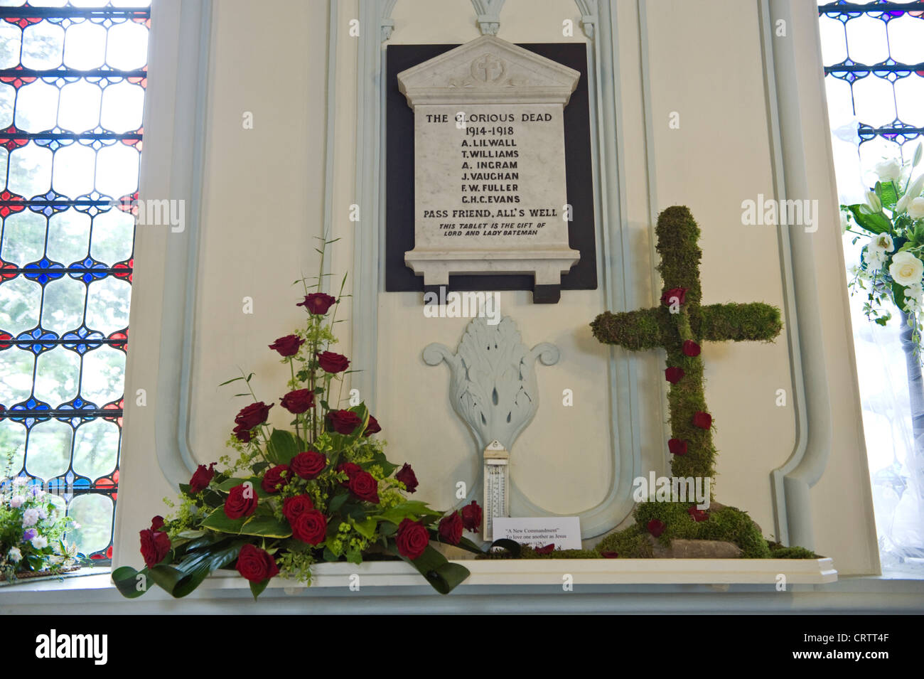 Flower festival display in Shobdon Church Shobdon Herefordshire England ...