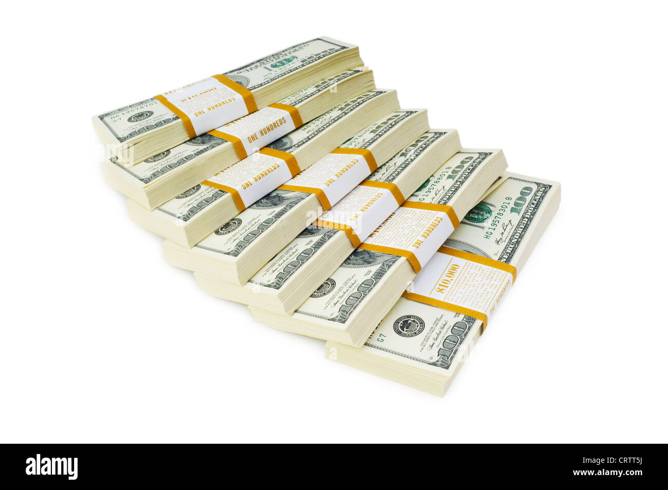 Stack of dollars isolated on the white Stock Photo - Alamy