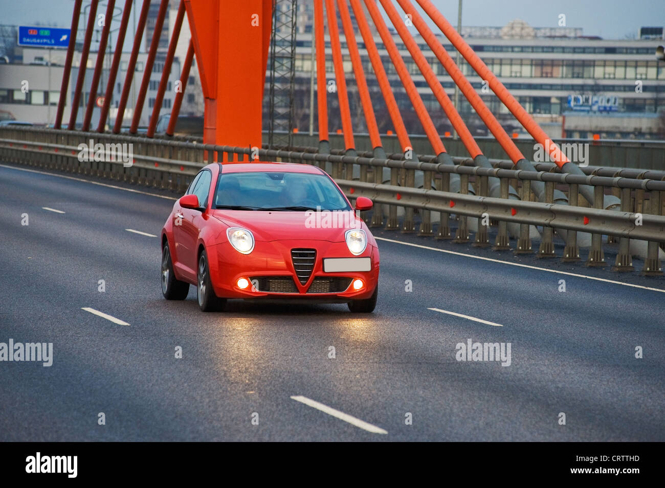 Car on bridge Stock Photo - Alamy