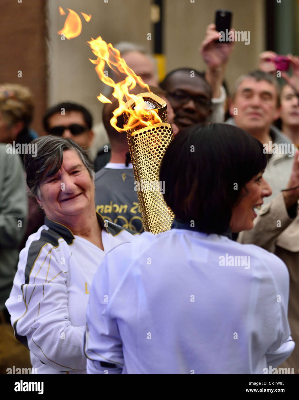 Olympic torch handover Rugby UK Stock Photo - Alamy