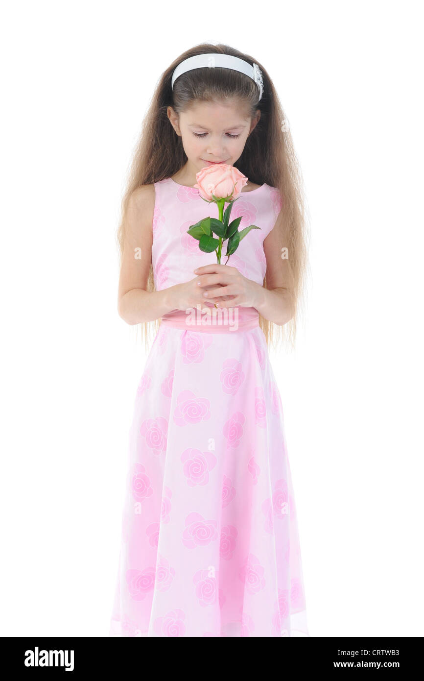 little girl with a rose Stock Photo - Alamy