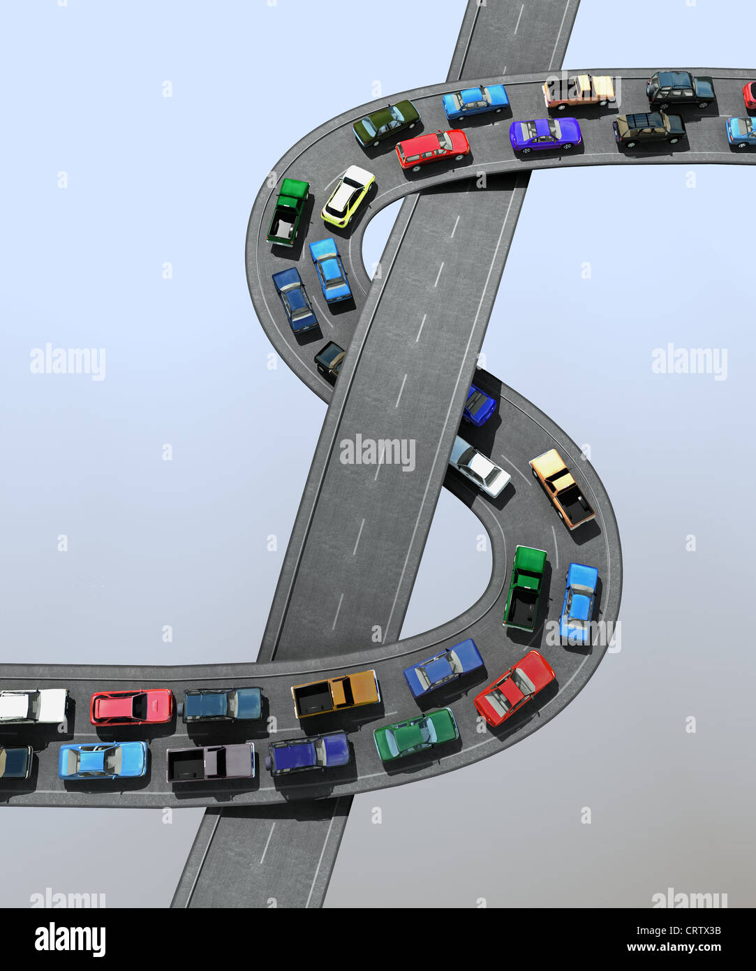 3D illustration of a traffic jam Stock Photo - Alamy