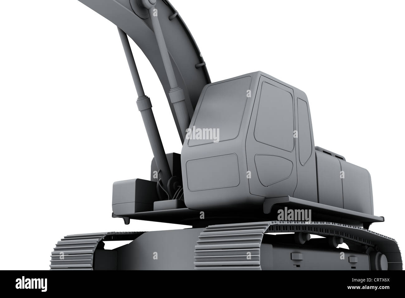 White model of the digger Stock Photo - Alamy