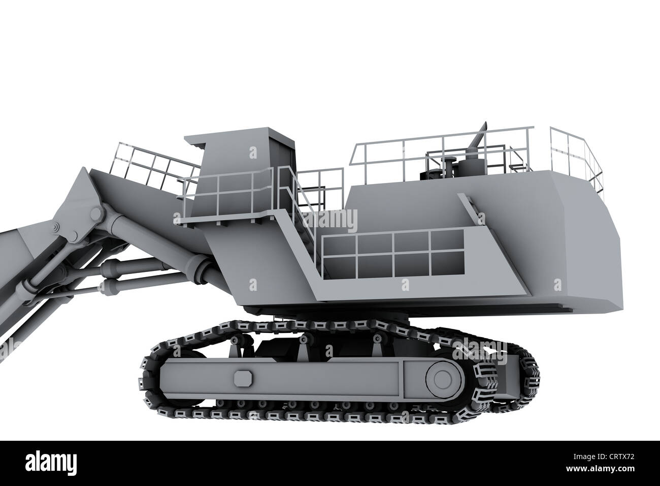 White model of the digger Stock Photo - Alamy