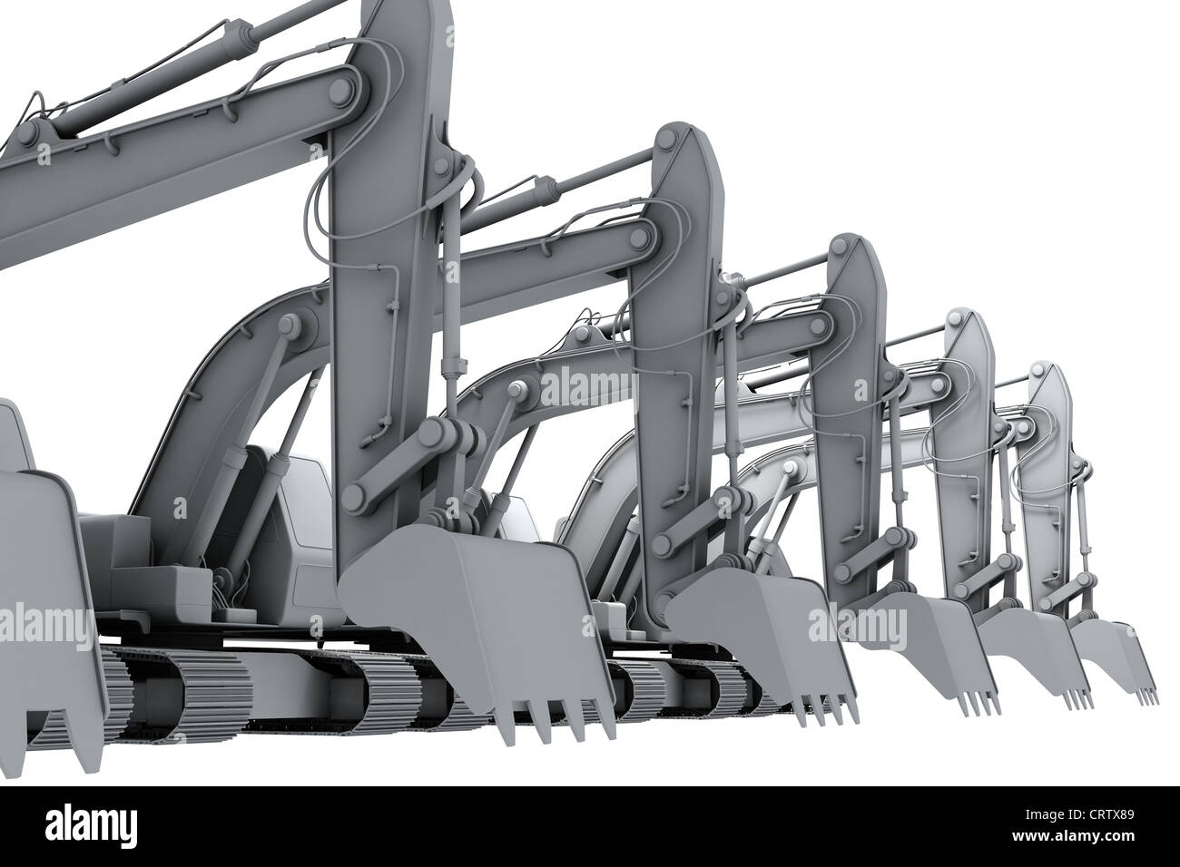 White models of the diggers Stock Photo - Alamy