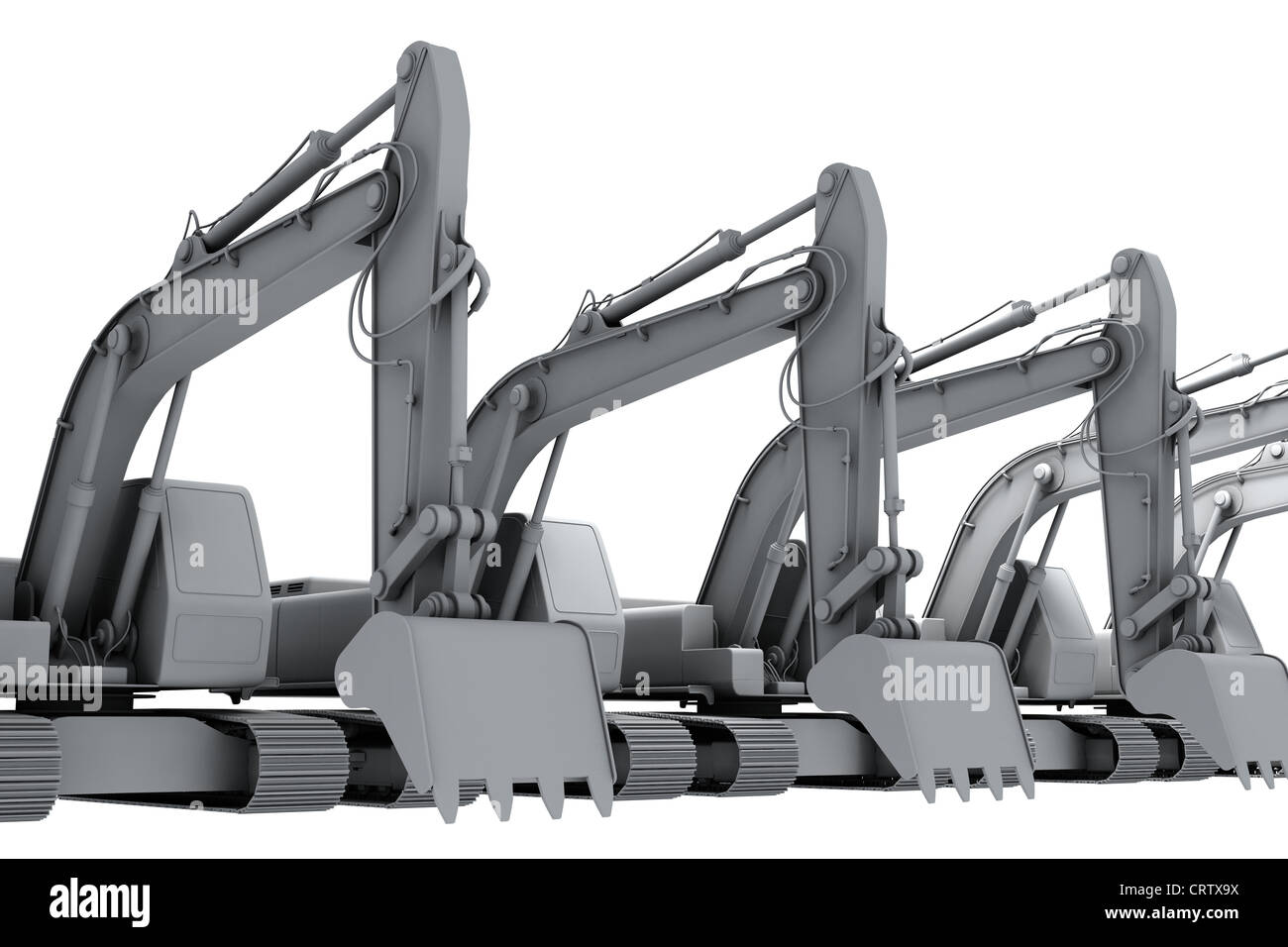 Grey model of the diggers Stock Photo - Alamy