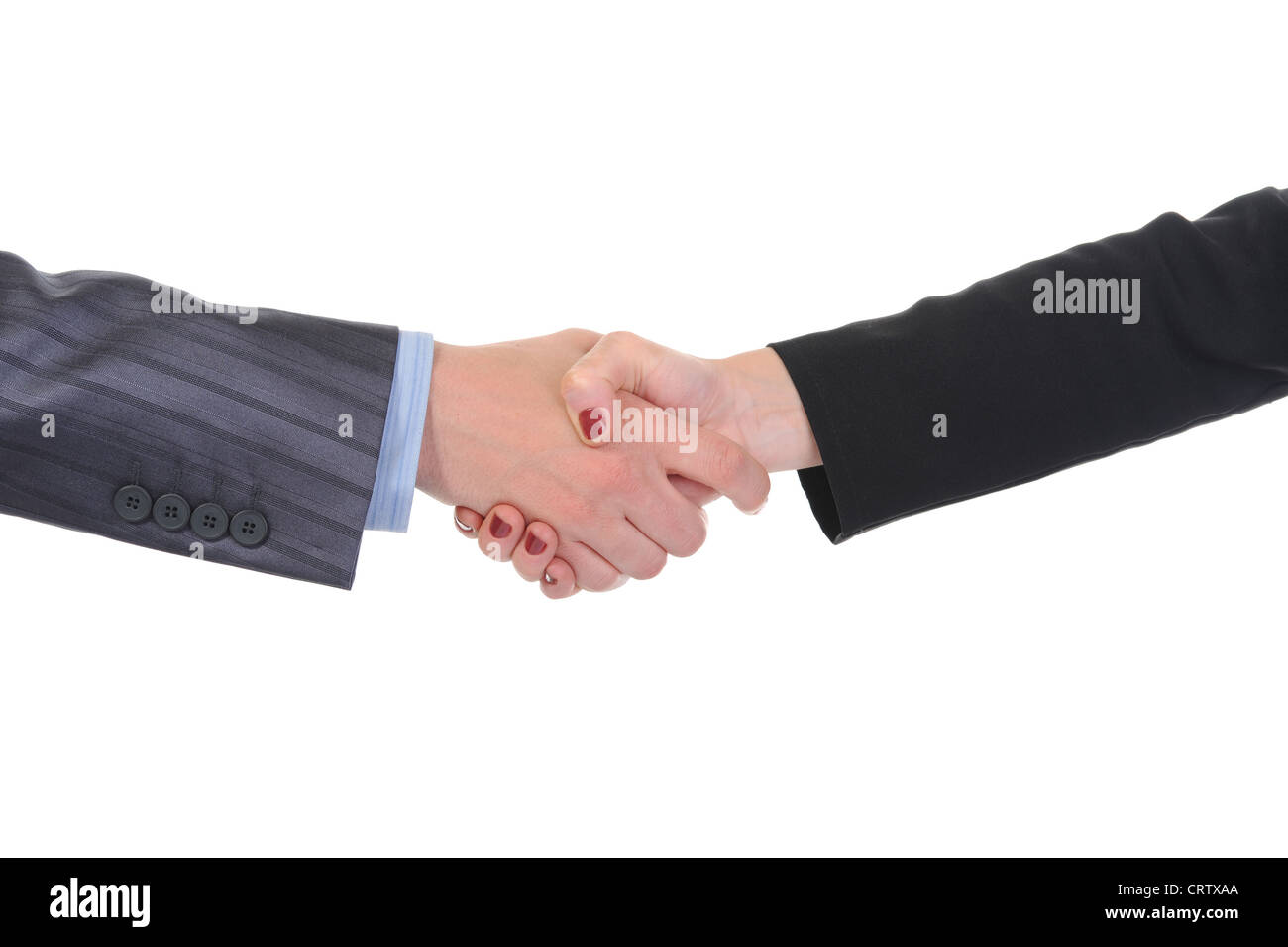 Handshake men and women Stock Photo - Alamy