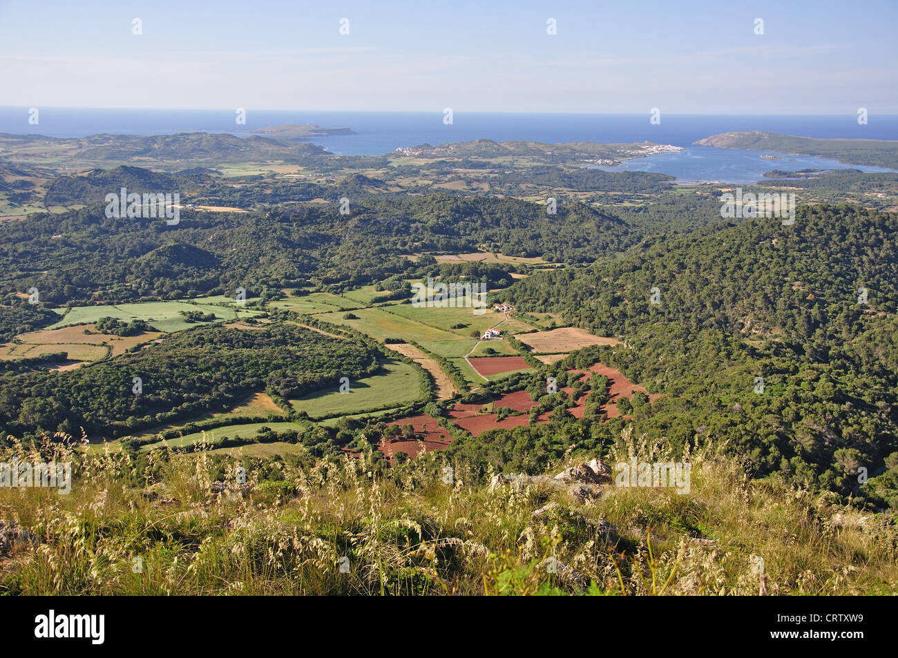 Panoramic view from summit of Mount Toro (El Toro), Es Mercadal ...