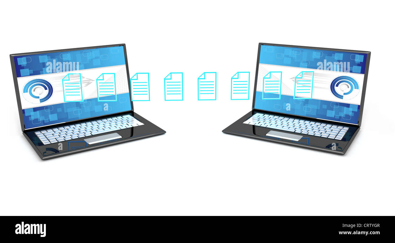 Data transfer concept . 3d render Stock Photo - Alamy