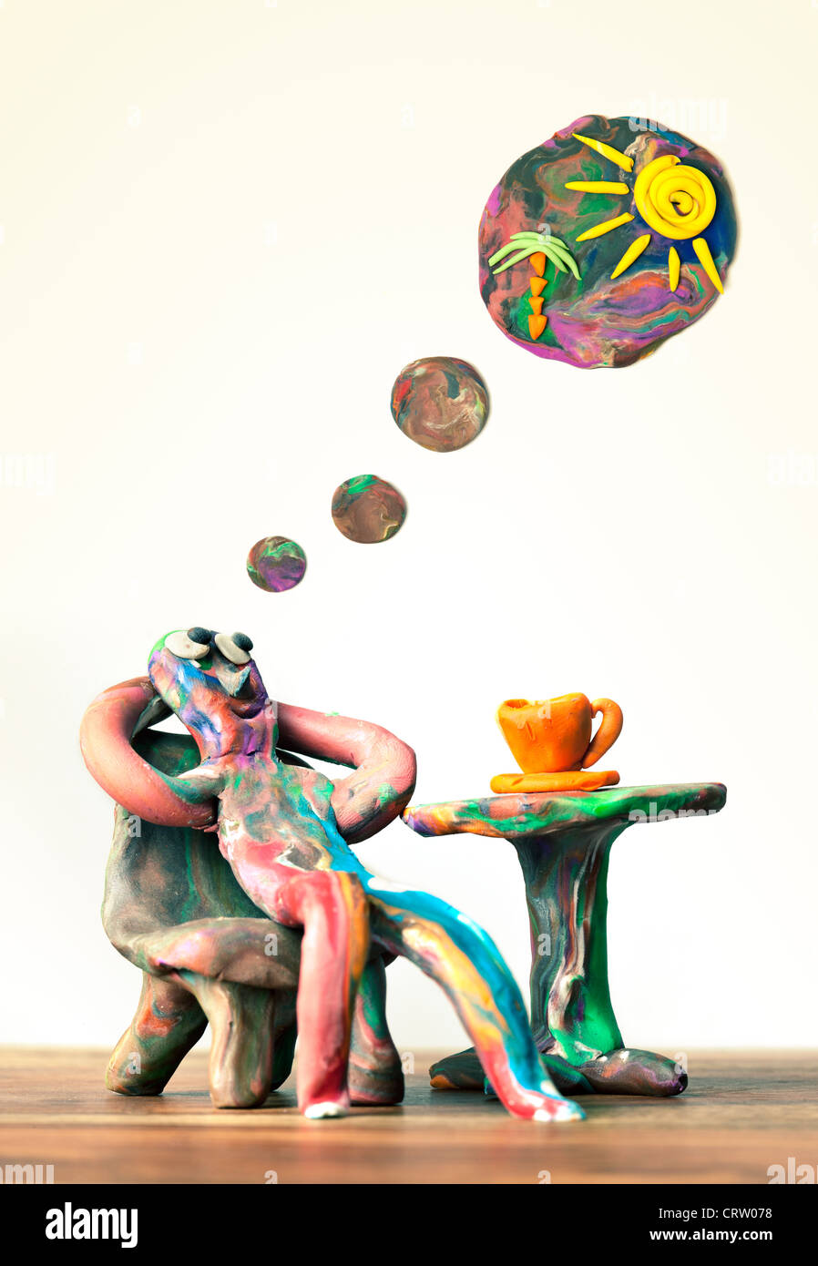Daydreaming Clay Man Stock Photo - Alamy
