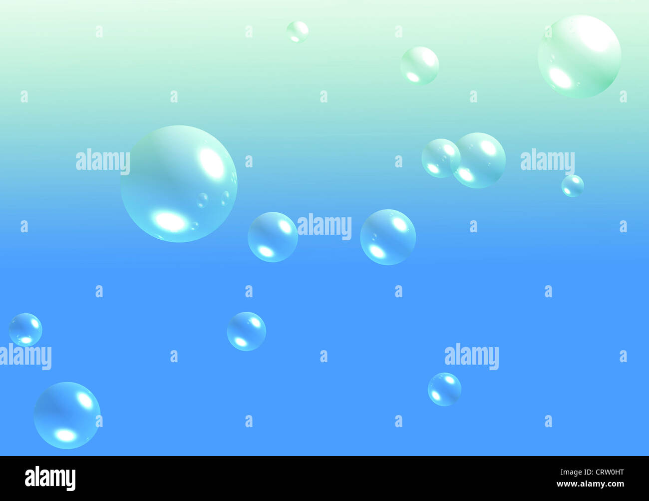 air bubbles on blue gradient background Stock Photo - Alamy