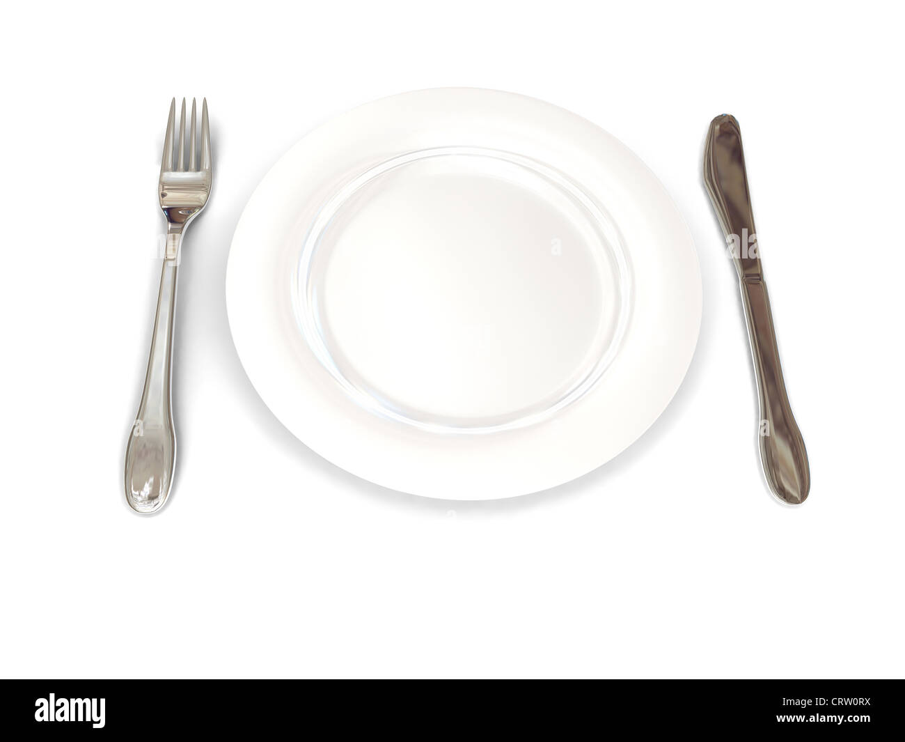Plate over white. 3d render Stock Photo - Alamy