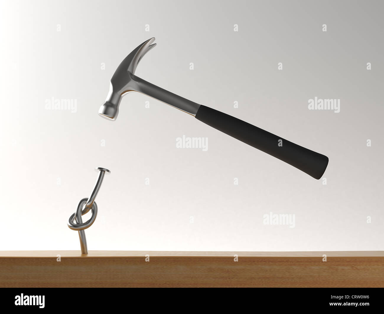 Nail and hammer Stock Photo - Alamy
