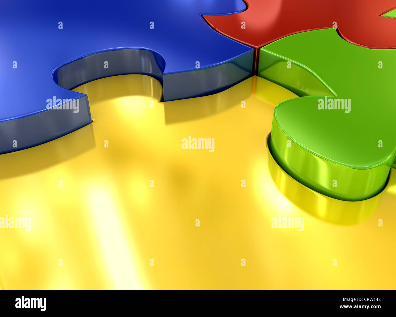 Puzzle over white background. 3d rendered image Stock Photo - Alamy