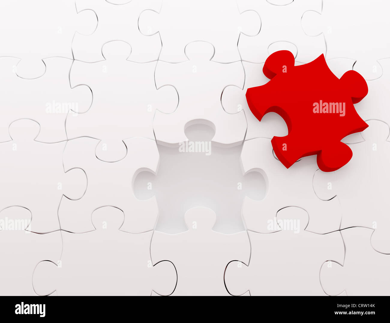 Puzzle over white background. 3d rendered image Stock Photo - Alamy