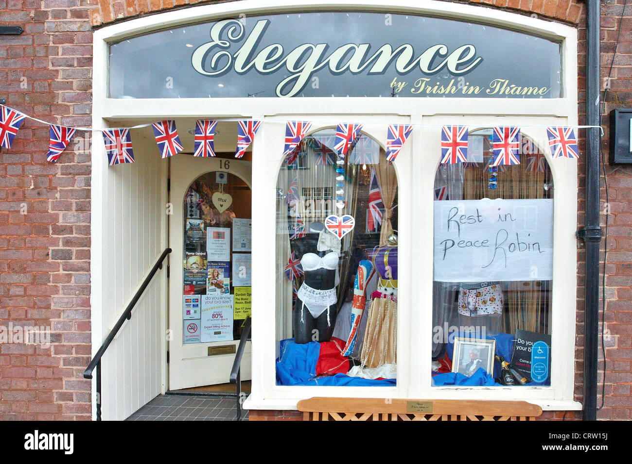A shop in Thame displays a “RIP robin” sign in its window as the ...