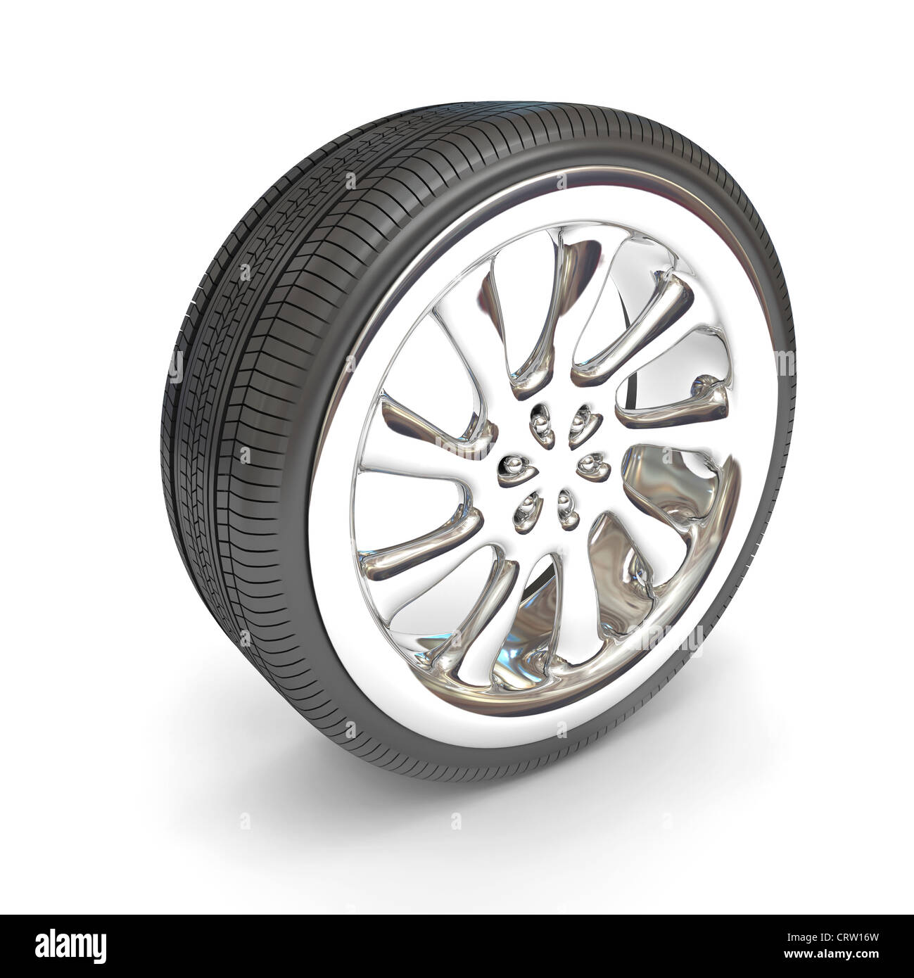 Wheels over white background. 3d render Stock Photo - Alamy