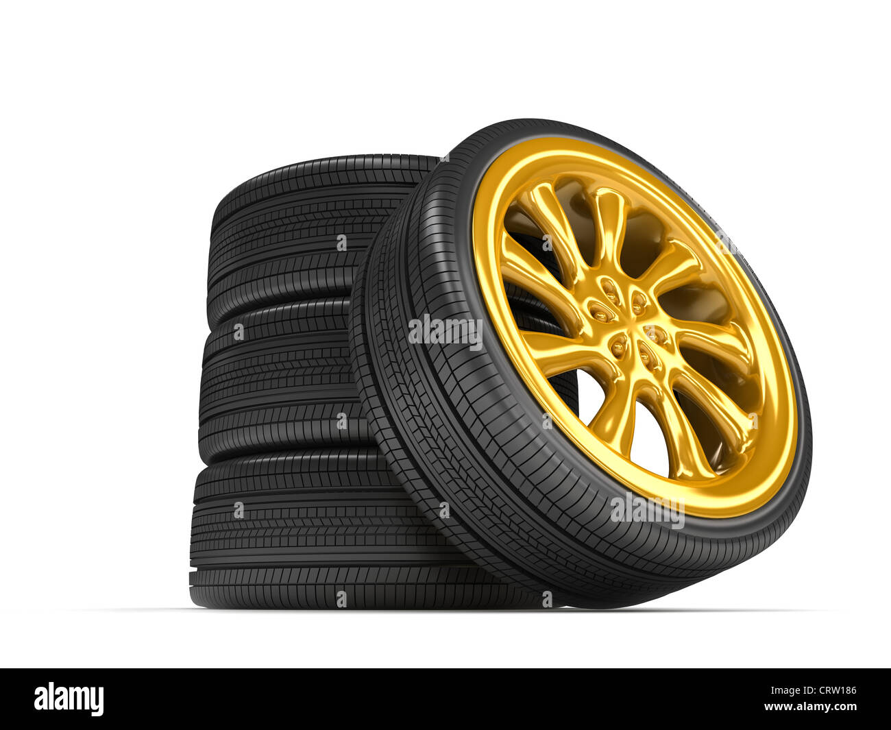 Wheels over white background. 3d render Stock Photo - Alamy