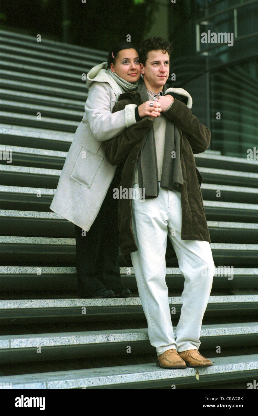 Couple on stairs, Berlin Stock Photo - Alamy