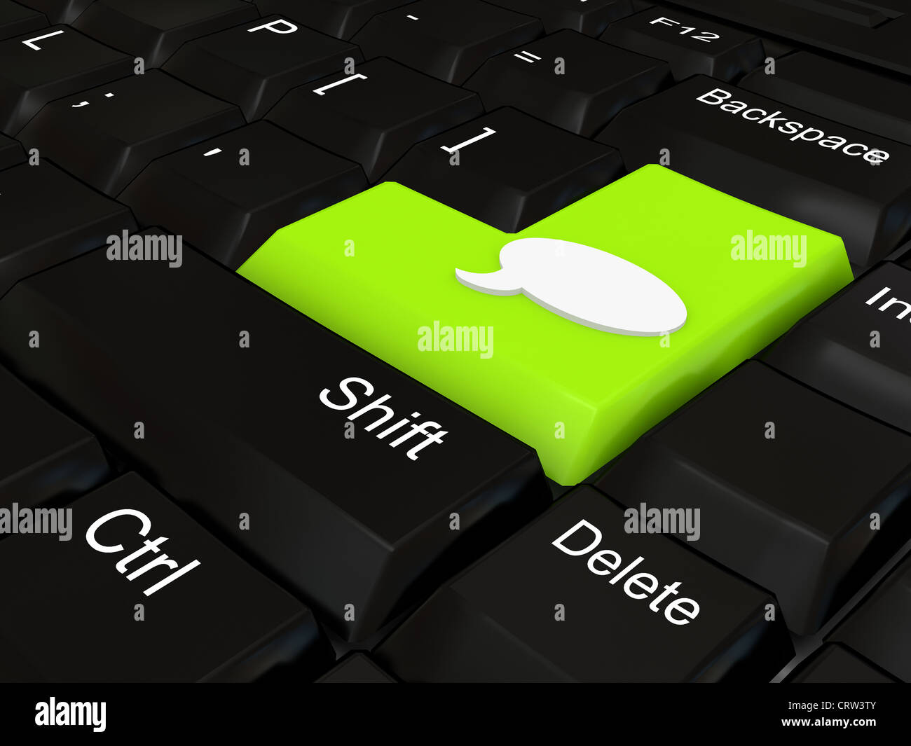 Keyboard - green key. 3d rendered image Stock Photo - Alamy