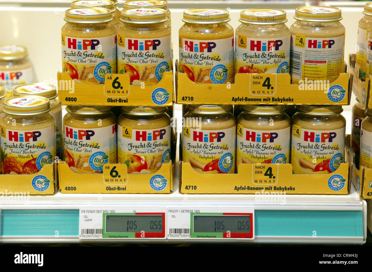 Hipp baby food in the supermarket, Rheinberg Stock Photo - Alamy
