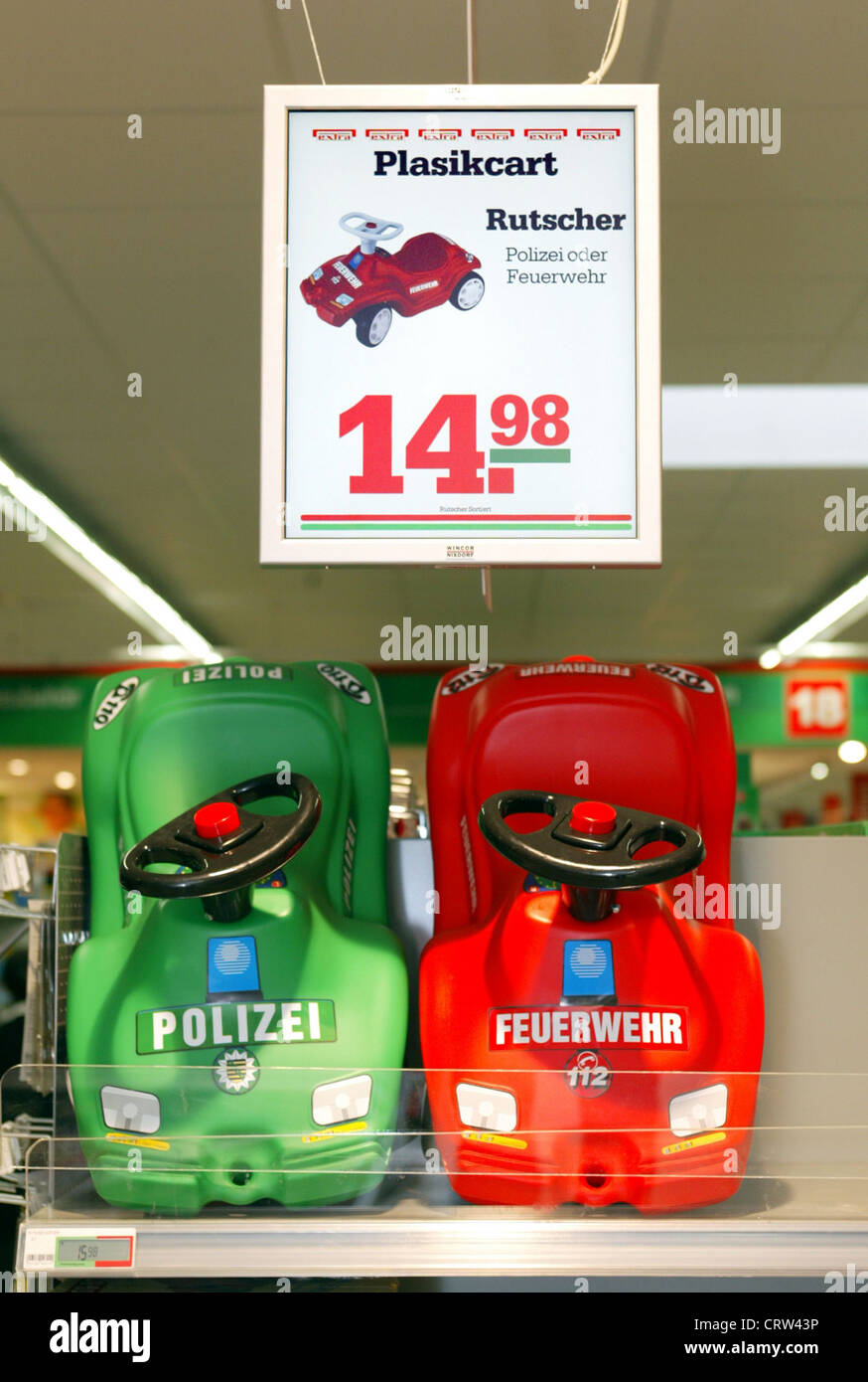 Police and fire-Kart Ride-plastic Stock Photo - Alamy