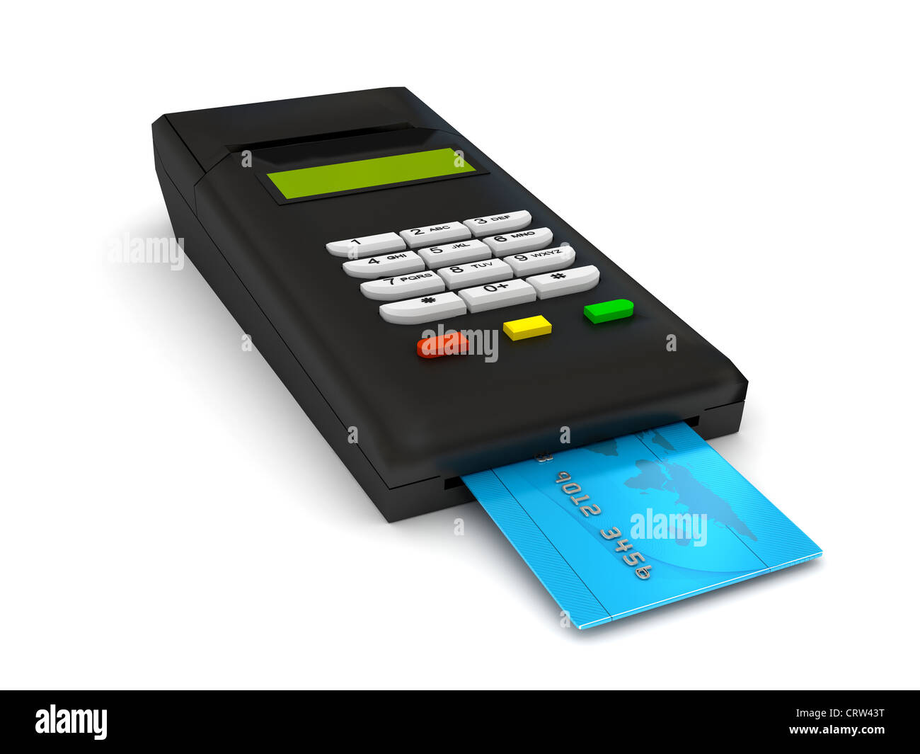Credit card terminal over white. 3d rendered image Stock Photo - Alamy