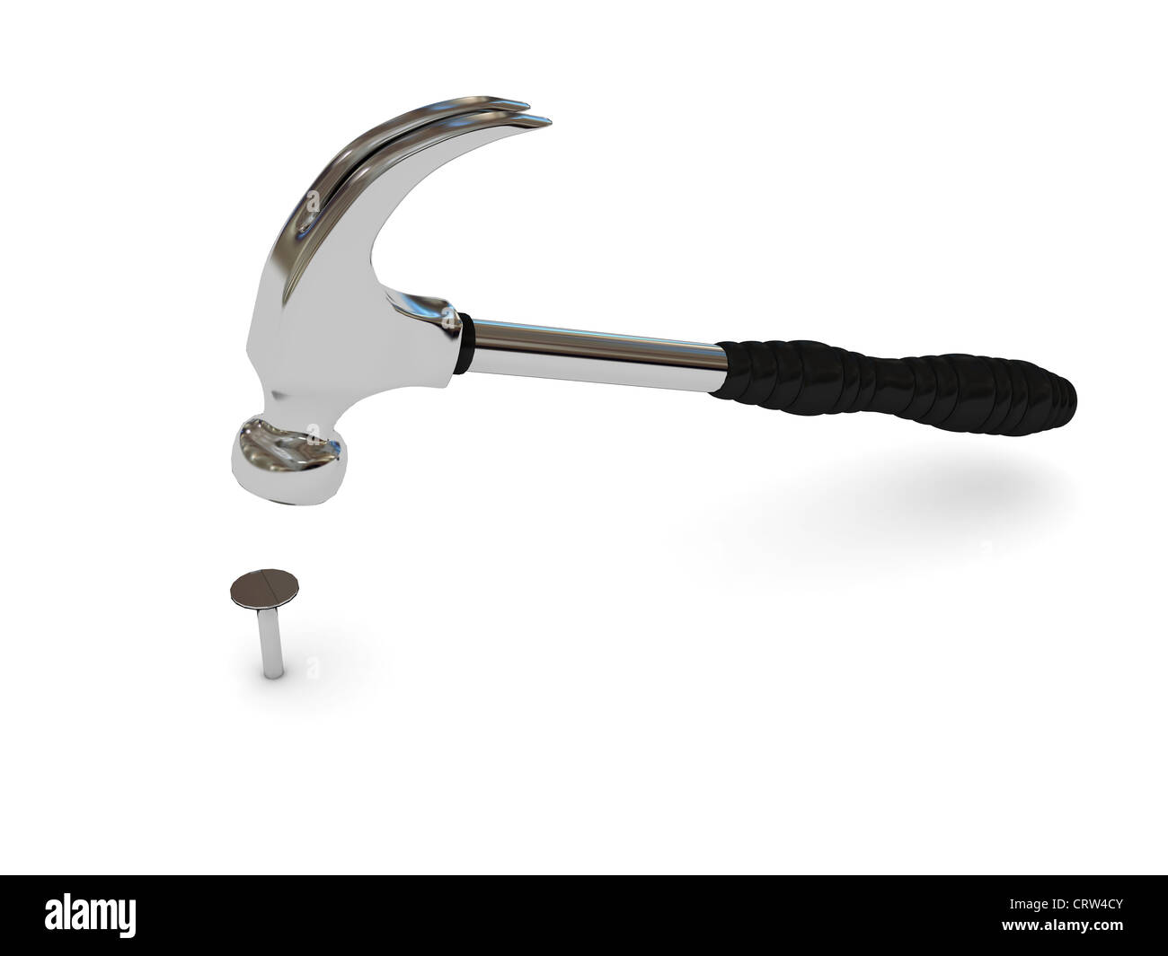 Iron hammer over white background. 3d rendered image Stock Photo - Alamy