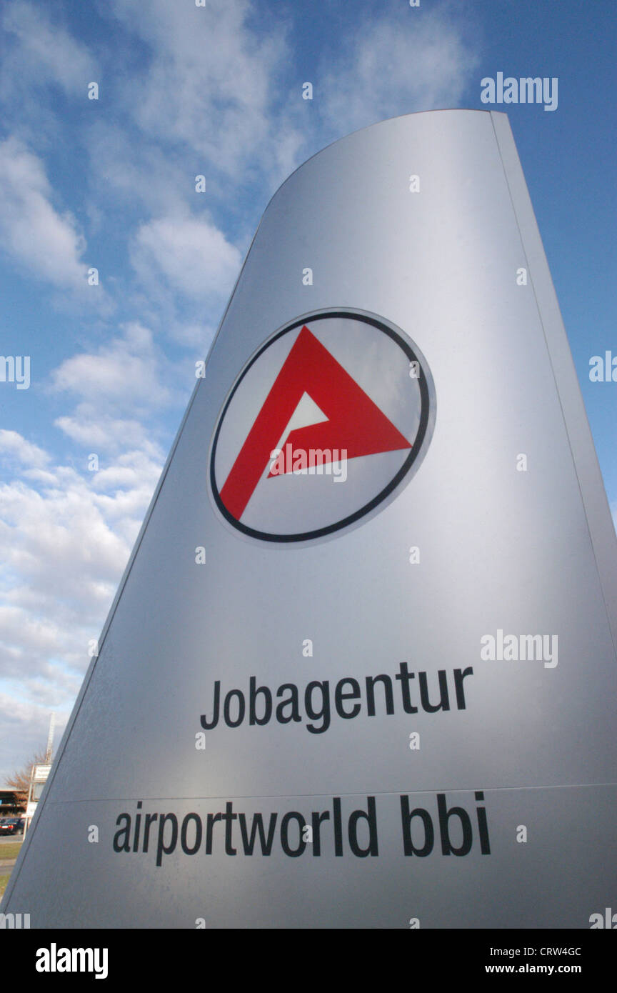 Sign an employment agency, Berlin Stock Photo - Alamy