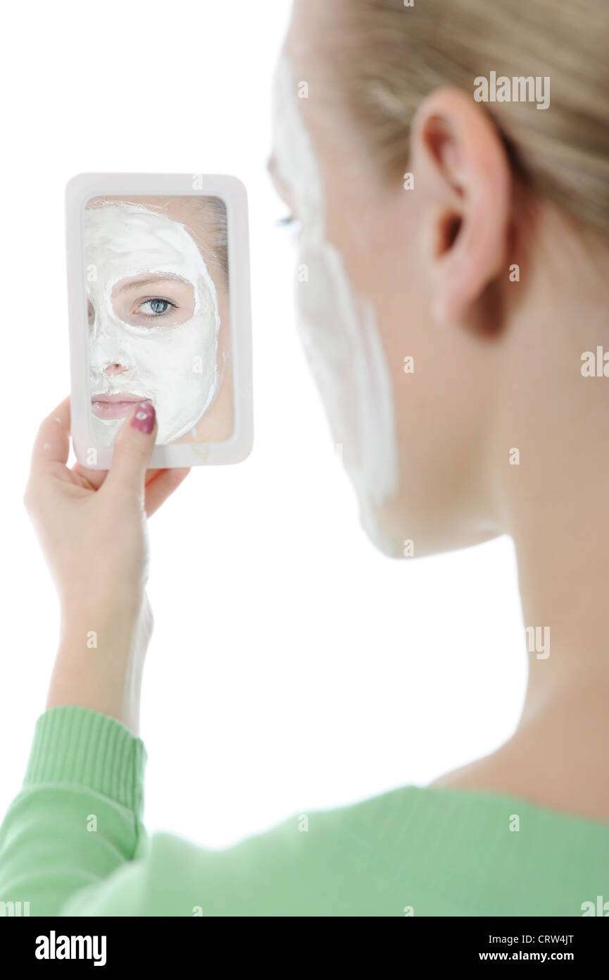 young woman making a mask Stock Photo - Alamy