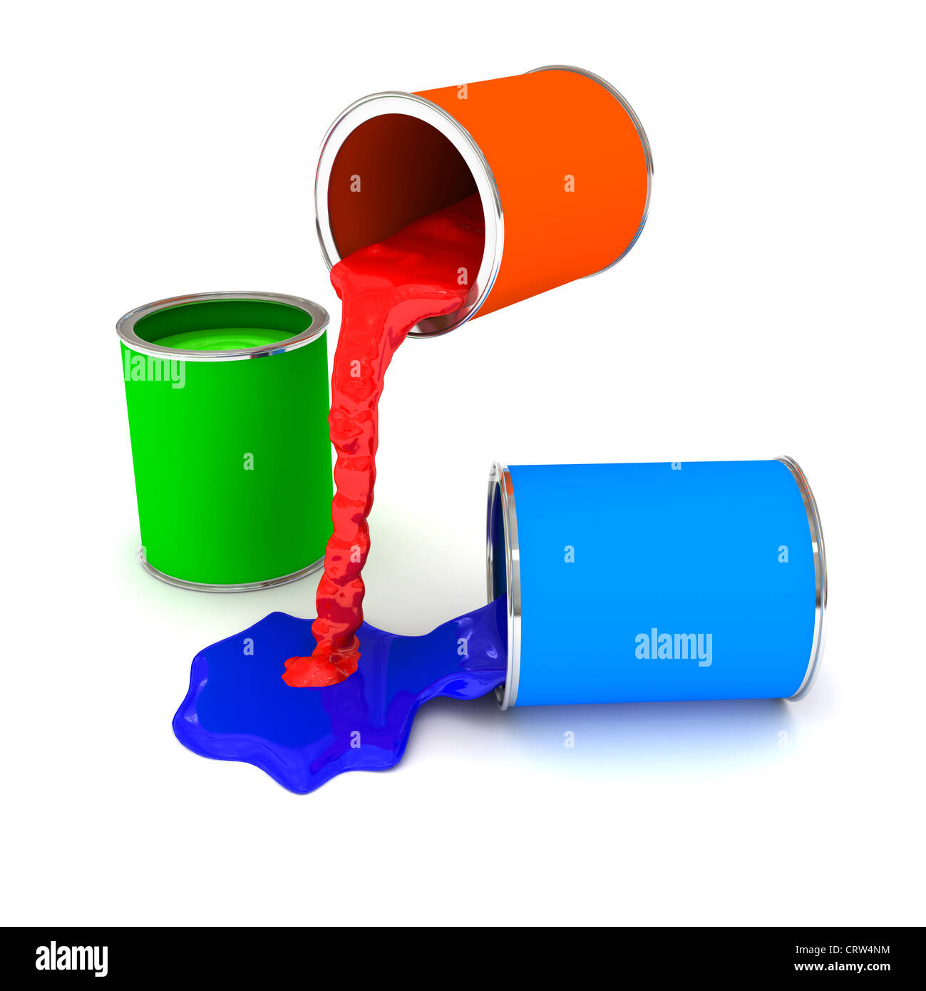 RGB color paint can over white. 3d rendered image Stock Photo - Alamy