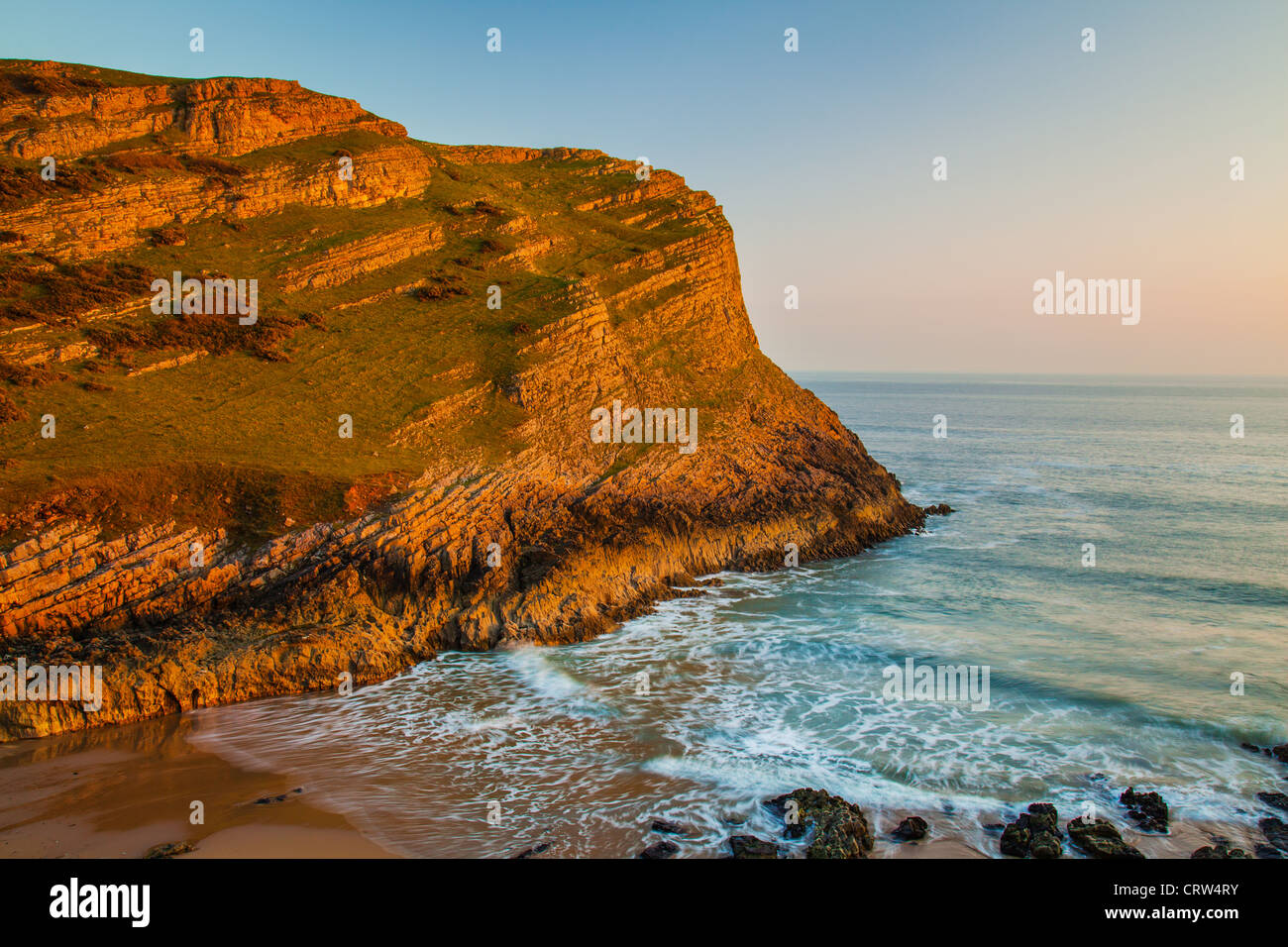 Mewslade Bay and Thurba, Gower, Wales Stock Photo - Alamy