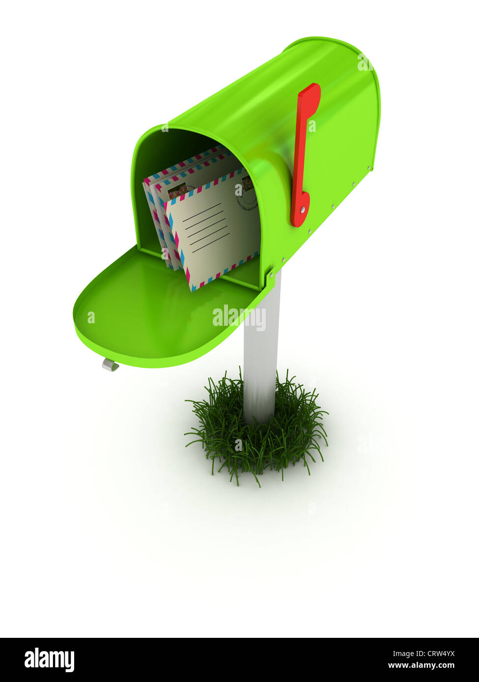 Mailbox over white background. 3d rendered image Stock Photo - Alamy