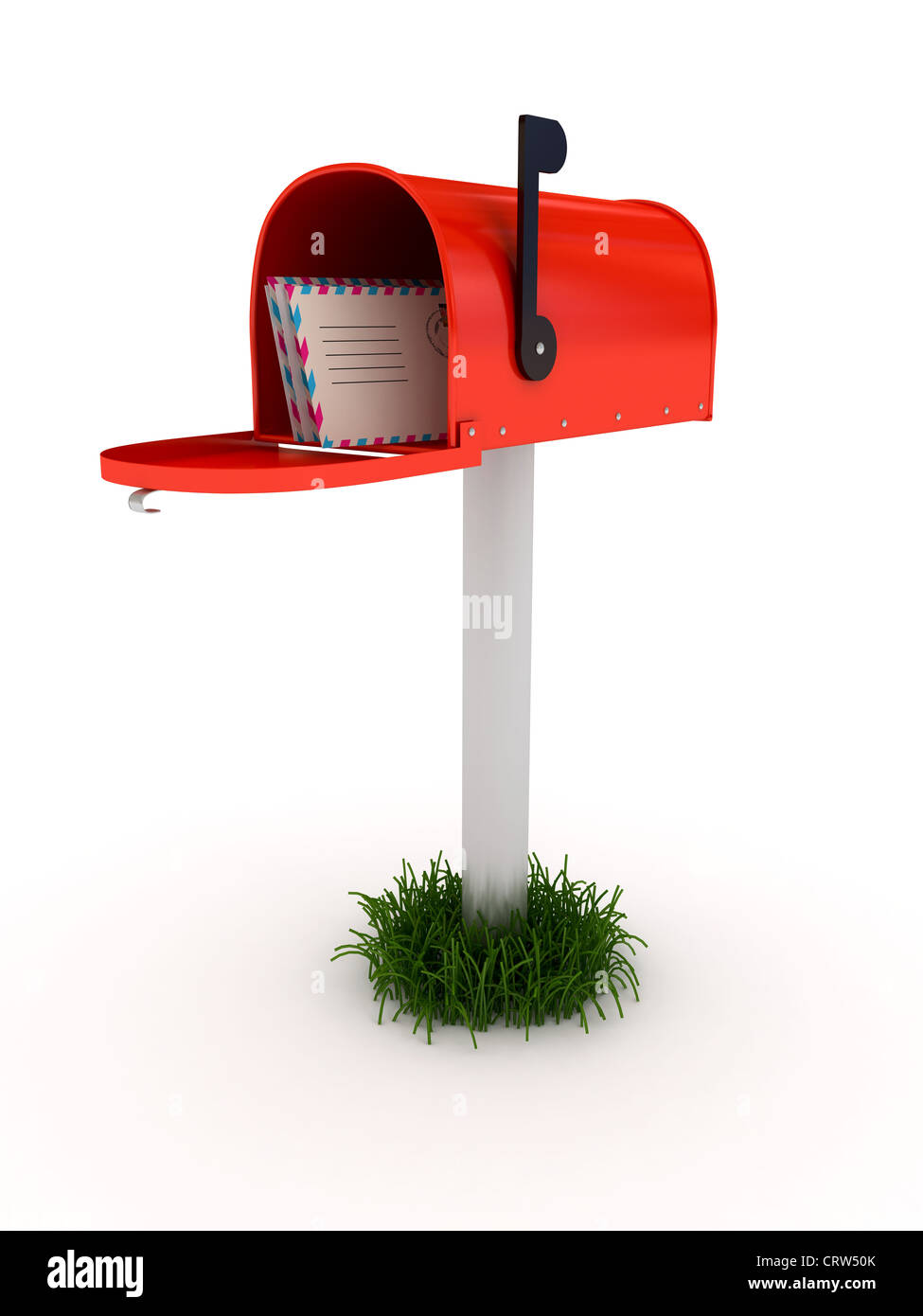 Mailbox over white background. 3d rendered image Stock Photo - Alamy