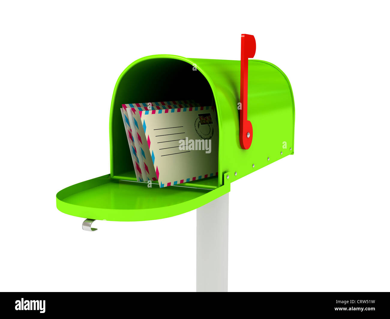 Mailbox over white background. 3d rendered image Stock Photo - Alamy