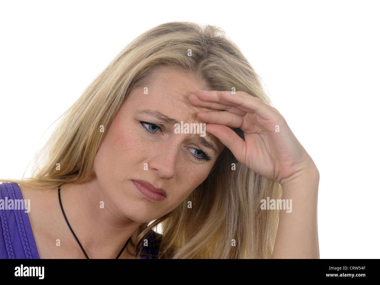young woman has headaches Stock Photo - Alamy