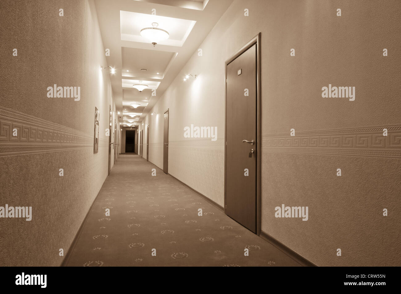 beautiful long corridor Stock Photo - Alamy
