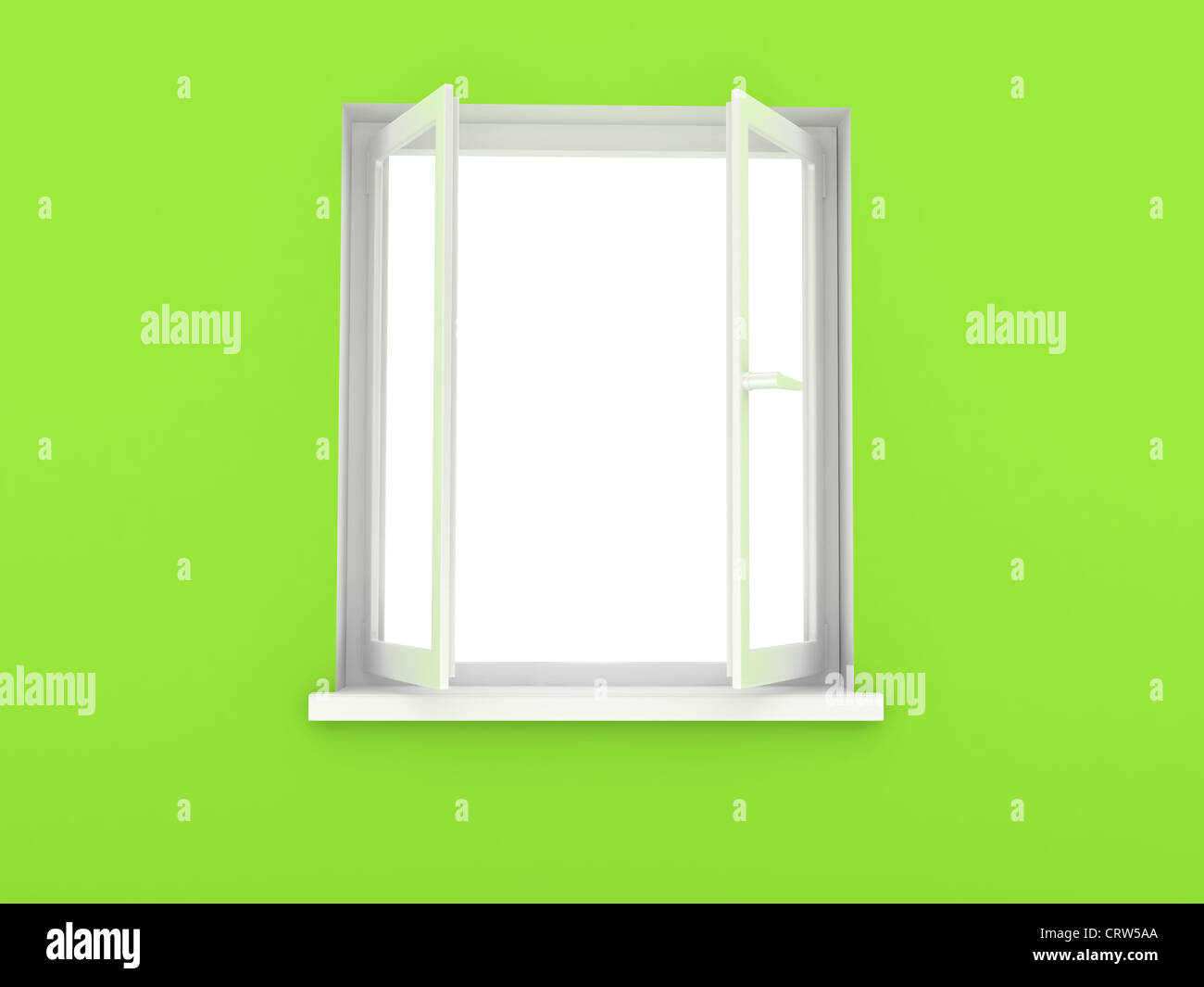 Open window. 3d rendered image Stock Photo - Alamy