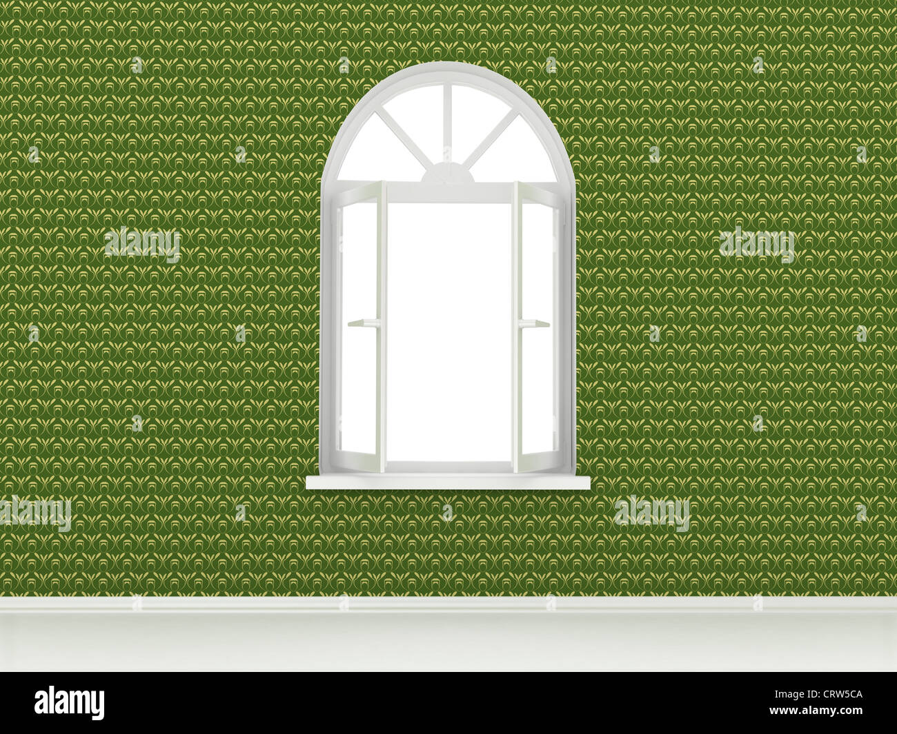 Open window. 3d rendered image Stock Photo - Alamy