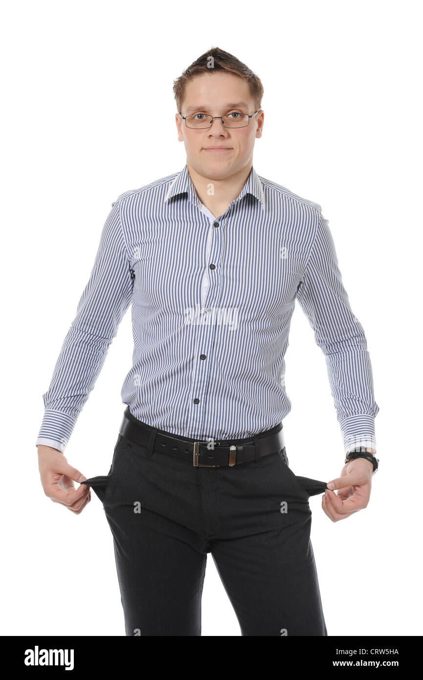 man with empty pockets Stock Photo - Alamy