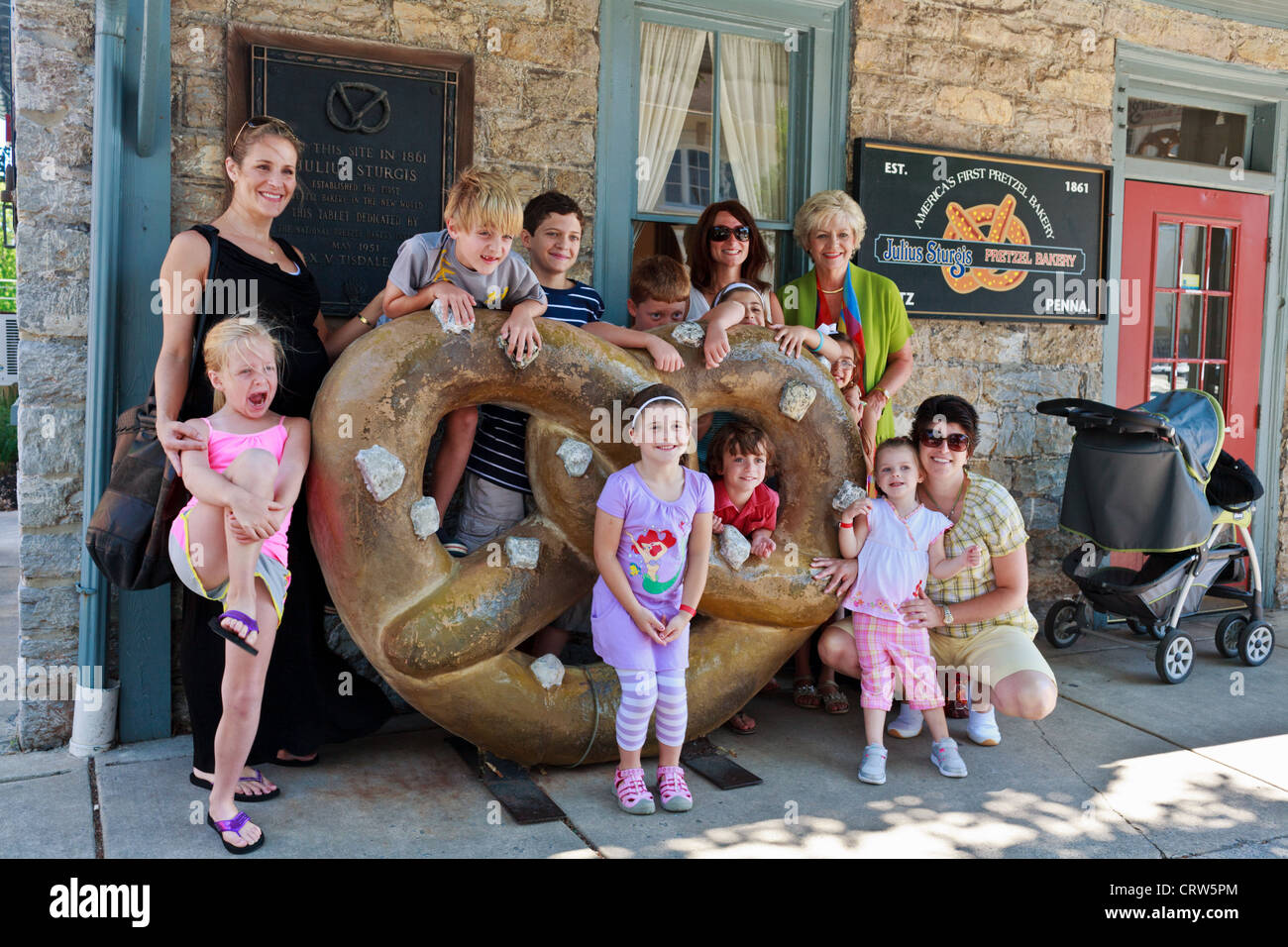 Family photo time at Julius Sturgis Pretzel Bakery, America's first ...