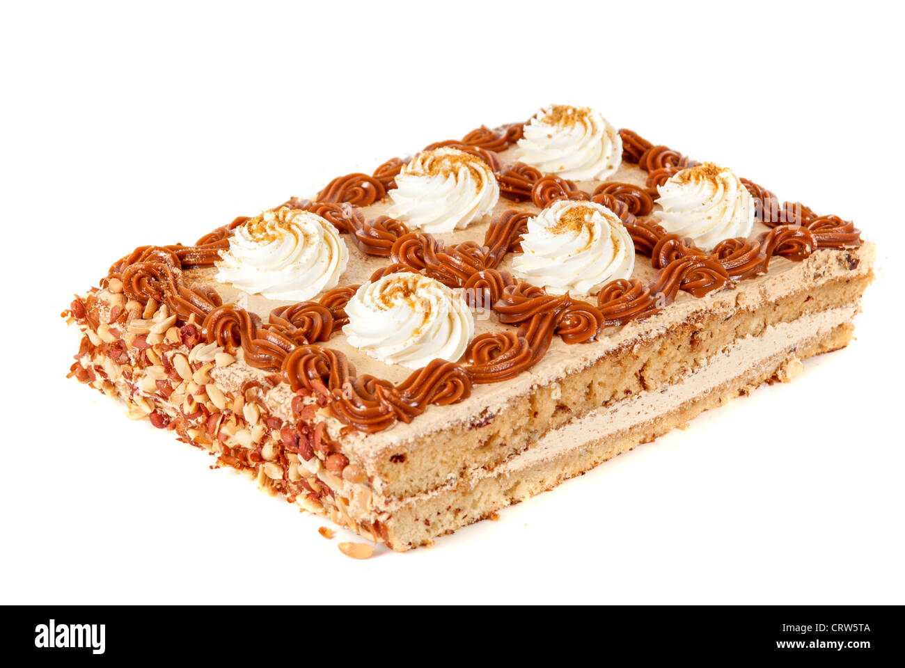 nuts cake closeup isolated on a white Stock Photo - Alamy