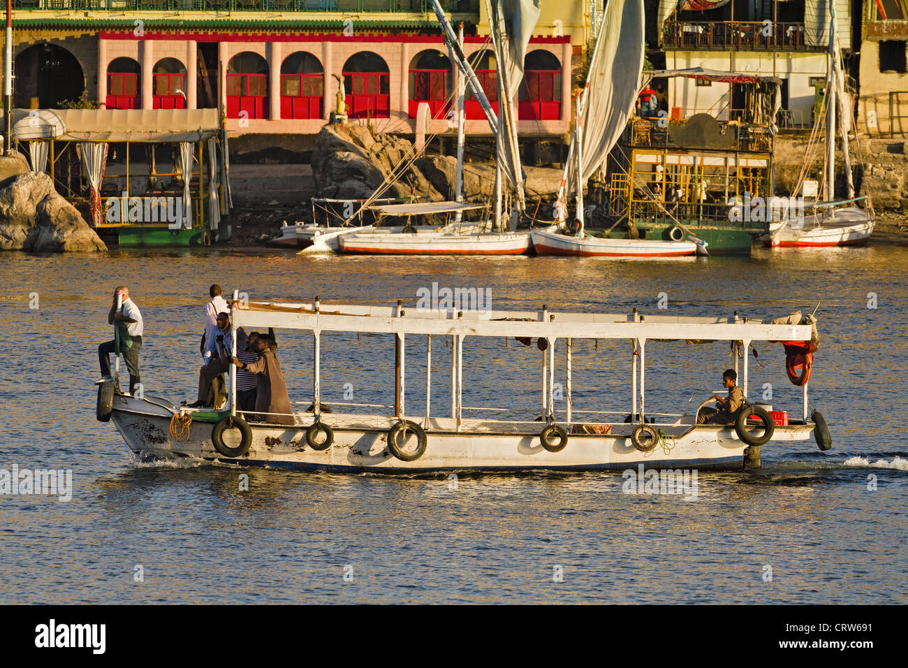 Egypt Aswan Ferry Boat On The Nile Stock Photo - Alamy