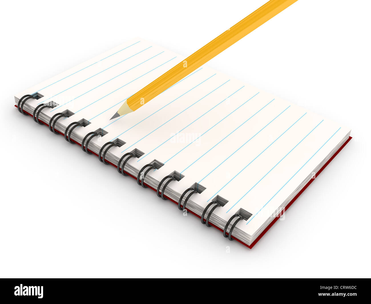 Notebook over white background. 3d rendered image Stock Photo - Alamy