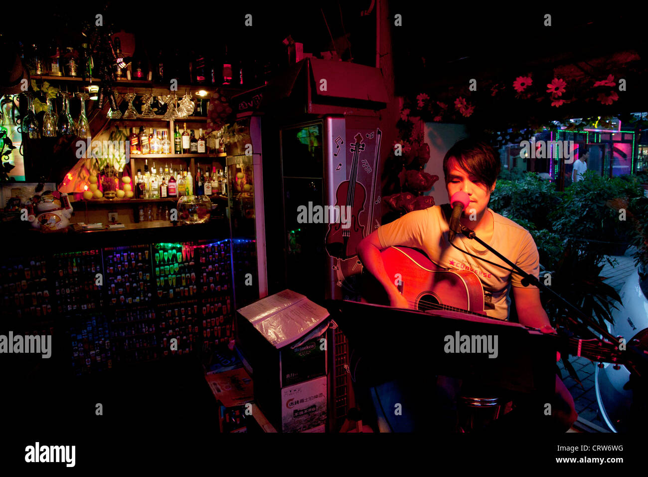 Singer performs at a bar in Shichahai, aka Houhai, Beijing’s newly ...