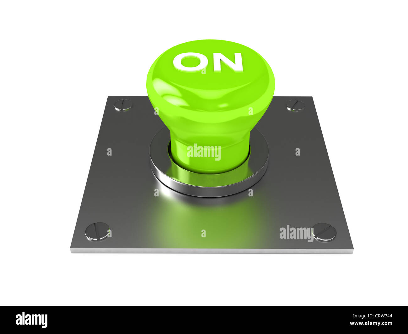 Button on metal. 3d rendered image Stock Photo - Alamy
