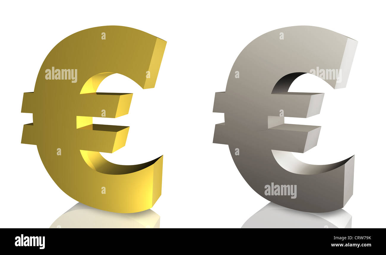 Euro Sign in Silver Stock Photo - Alamy